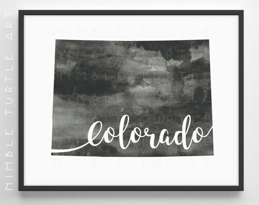 Colorado State Outline Watercolor Printable Colorado Wall - Etsy UK