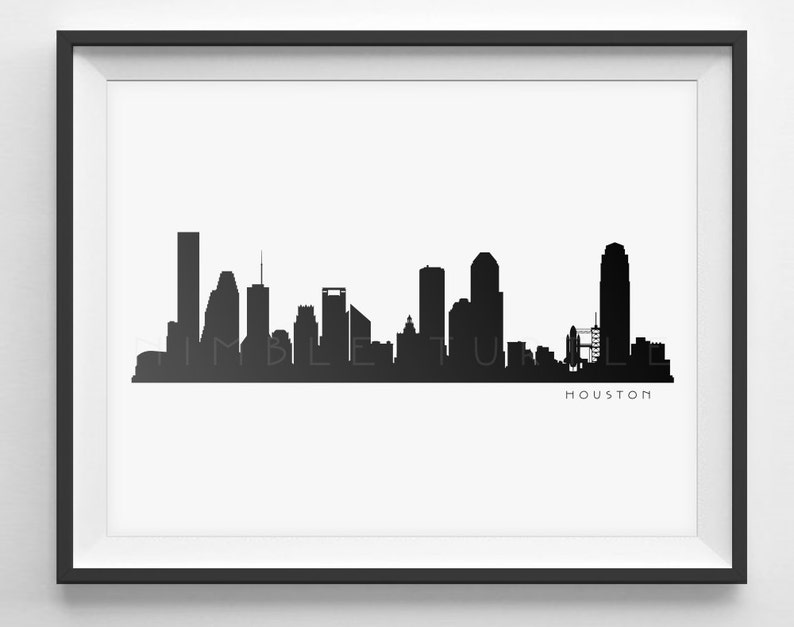 Houston Skyline Silhouette Printable Download PDF Png | Etsy