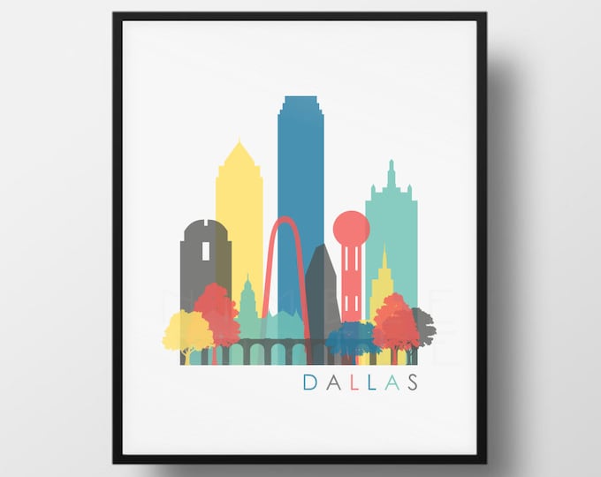 Printable Dallas Skyline Download - Etsy