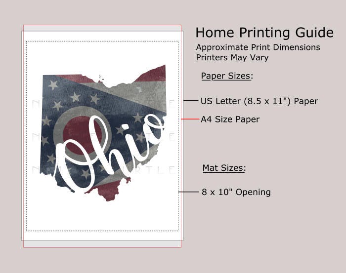 Ohio State Outline Watercolor Printable Download Ohio State | Etsy