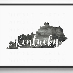 Kentucky State Outline Watercolor - Printable Kentucky Wall Art - Comes ...