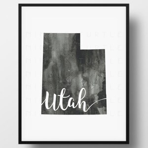 Utah State Outline Watercolor - Printable Utah Wall Art - Comes With ...