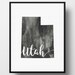 Utah State Outline Watercolor Printable Utah Wall Art Comes With Blank ...