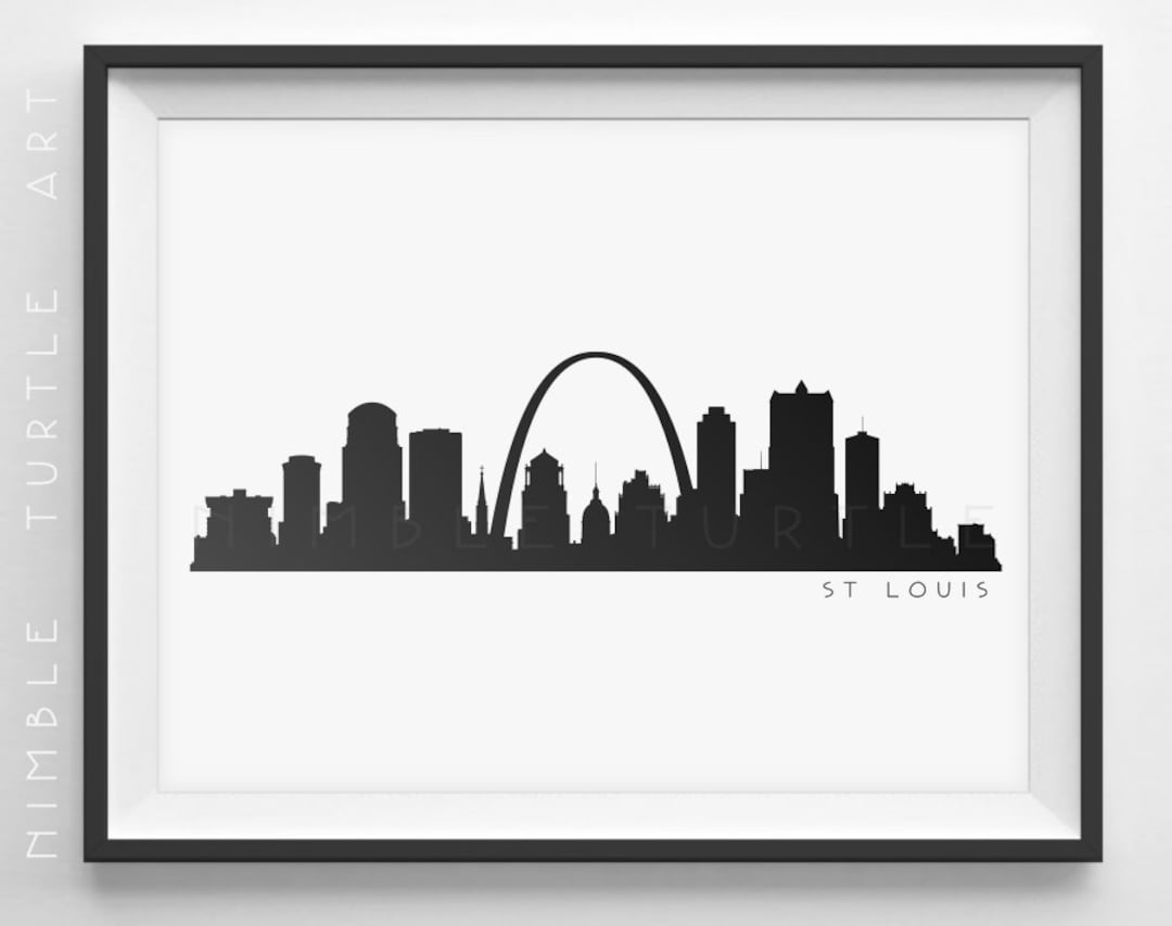 St Louis Skyline Silhouette - Printable Skyline - St Louis Missouri ...