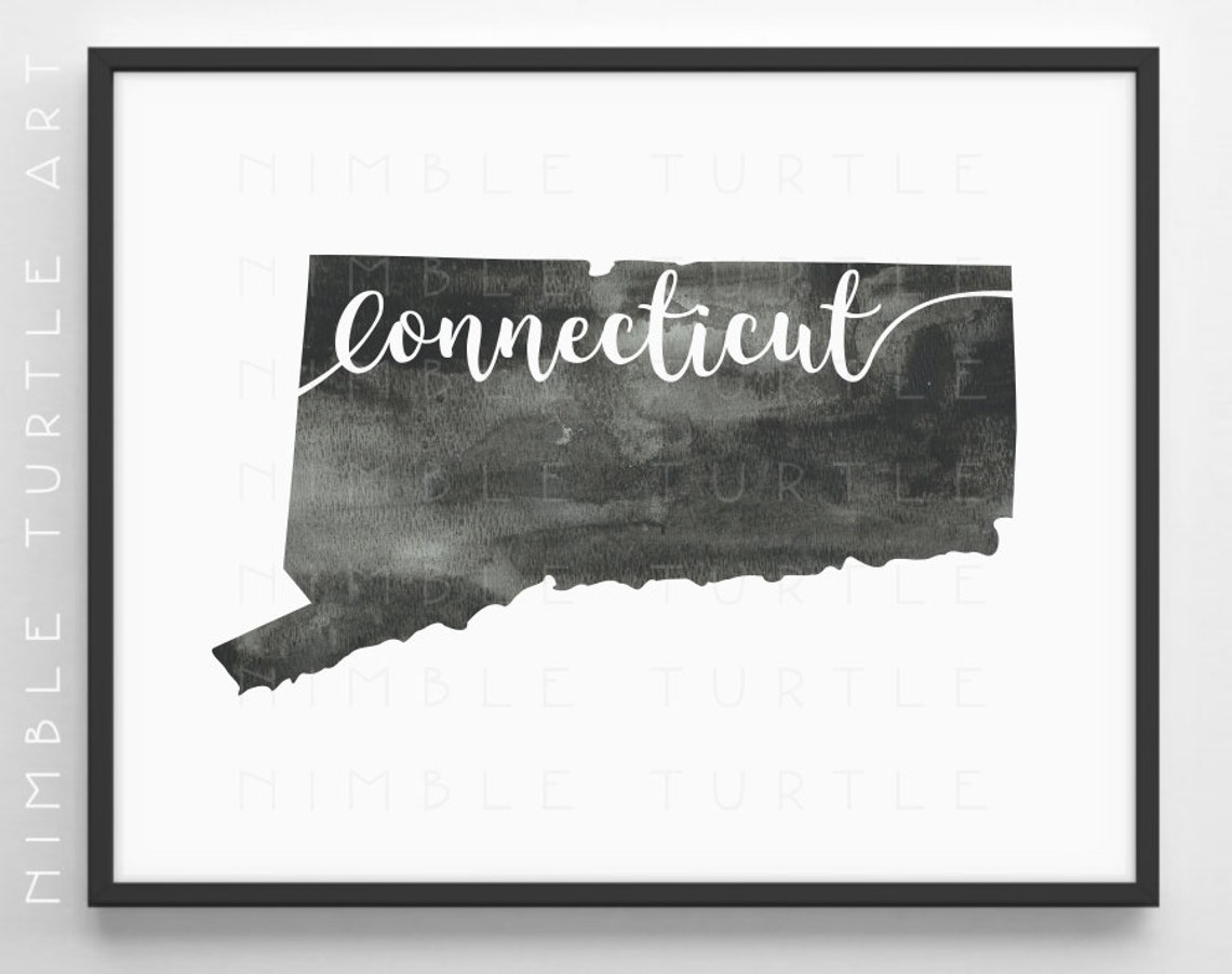 Connecticut State Outline Watercolor Printable Connecticut - Etsy