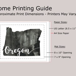 Oregon State Outline Watercolor - Printable Oregon Wall Art - Comes ...