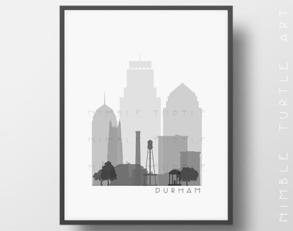 Digital Prints Prints Art & Collectibles Durham NC Skyline SVG as ...