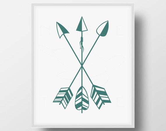 Arrows Printable Gallery Wall Art Blue Green | Etsy