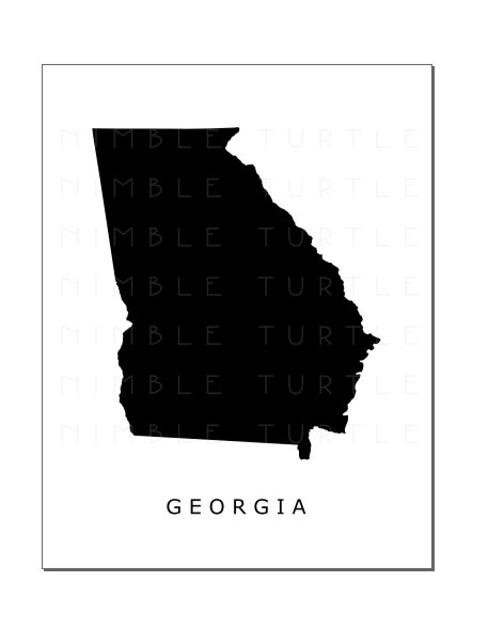 Georgia State Outline Watercolor Printable Georgia Wall Art - Etsy