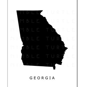 Georgia State Outline Watercolor - Printable Georgia Wall Art - Comes ...