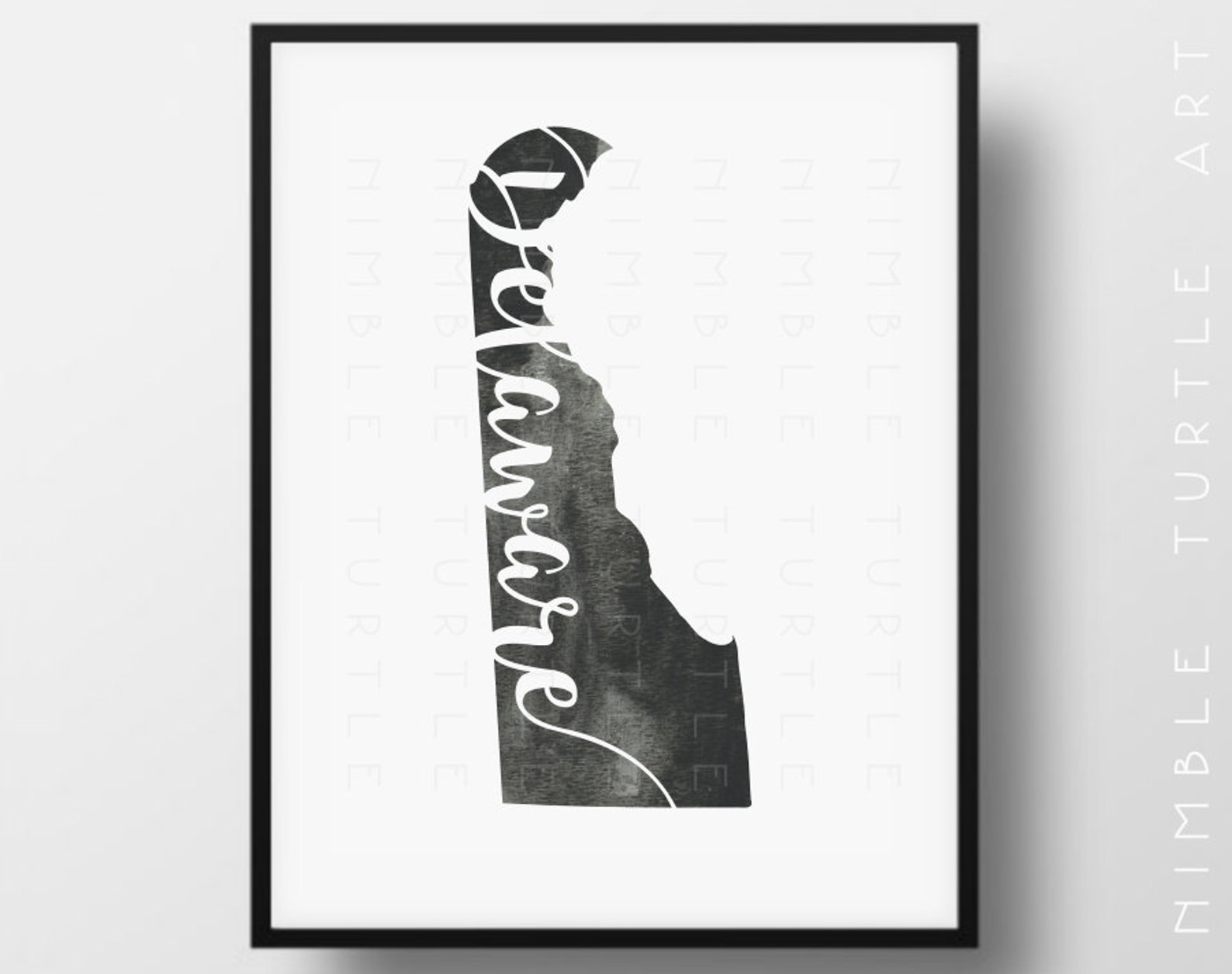 Delaware State Outline Watercolor - Printable Delaware Wall Art - Comes ...