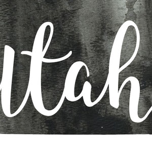 Utah State Outline Watercolor - Printable Utah Wall Art - Comes With ...
