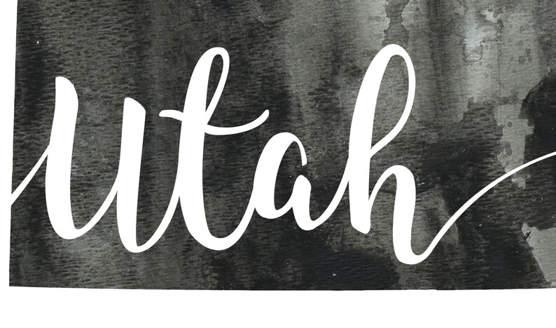 Utah State Outline Watercolor - Printable Utah Wall Art - Comes With ...