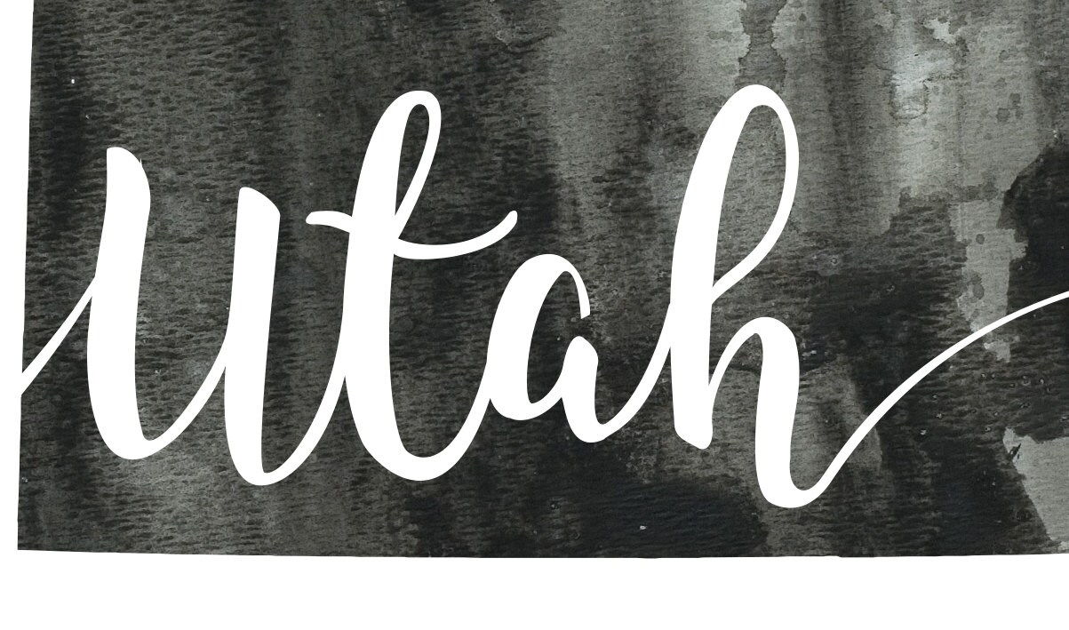 Utah State Outline Watercolor - Printable Utah Wall Art - Comes With ...