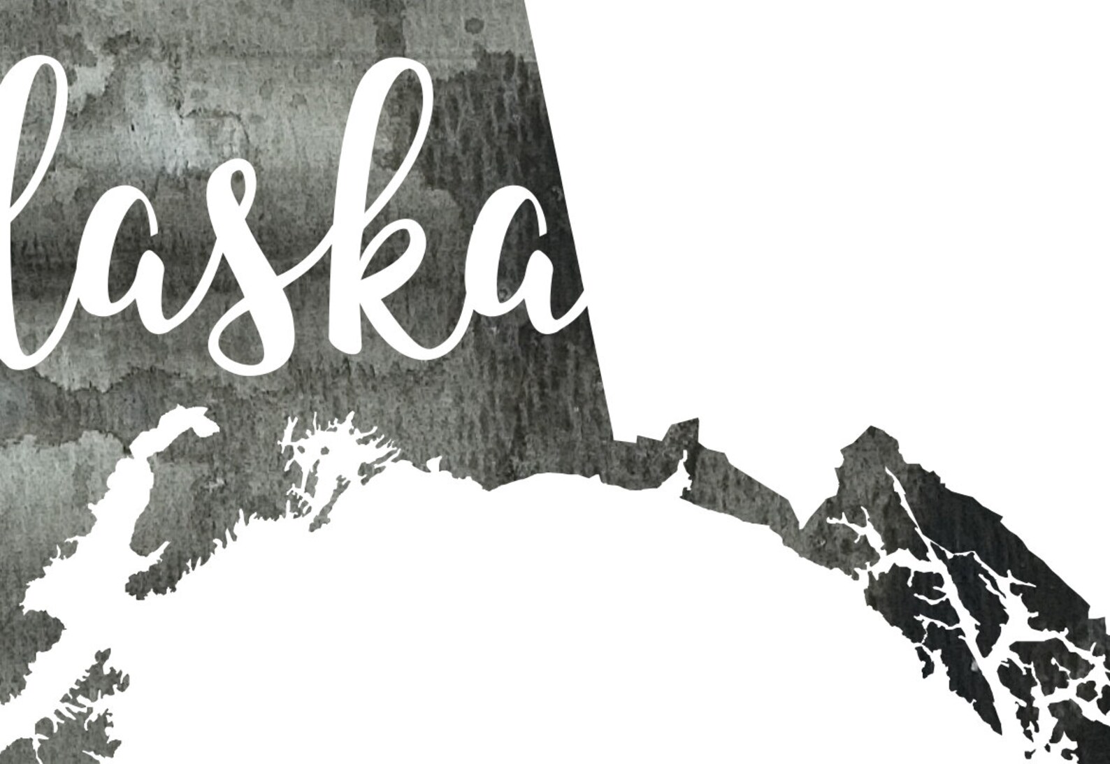 Alaska State Outline Watercolor Printable Alaska Wall Art | Etsy