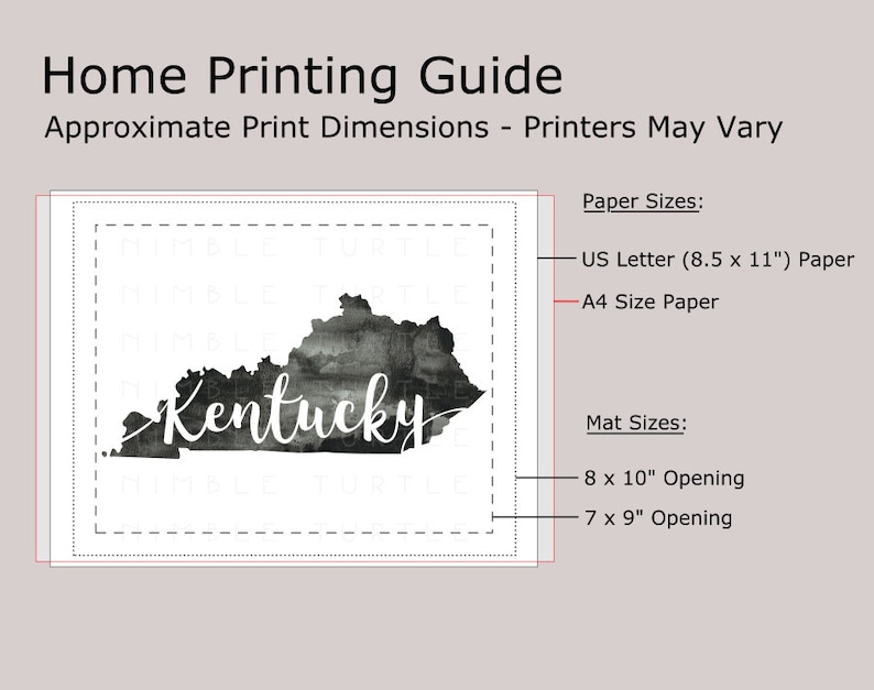 Kentucky State Outline Watercolor - Printable Kentucky Wall Art - Comes ...