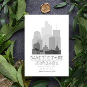 Phoenix Save the Date - Phoenix Skyline - Phoenix Wedding Invitation ...