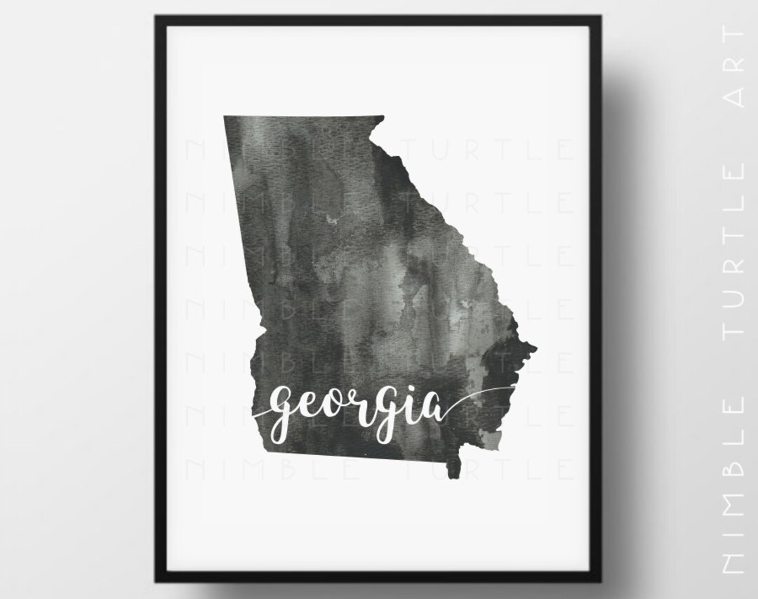 Georgia State Outline Watercolor - Printable Georgia Wall Art - Comes ...