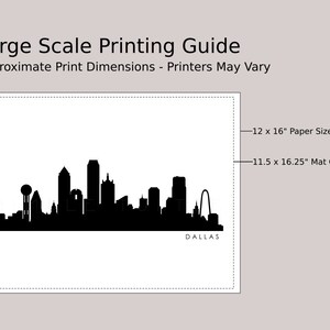 Dallas Skyline Silhouette - Printable Skyline - Dallas Texas - PDF, Png ...
