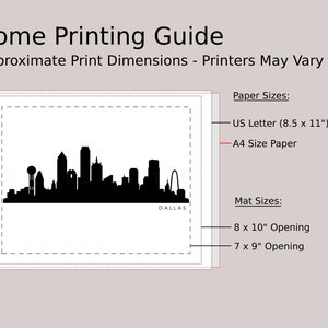 Dallas Skyline Silhouette - Printable Skyline - Dallas Texas - PDF, Png ...