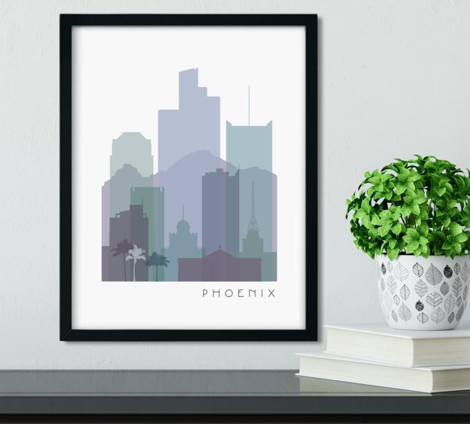 Phoenix Skyline Printable Download Arizona Printable Poster | Etsy