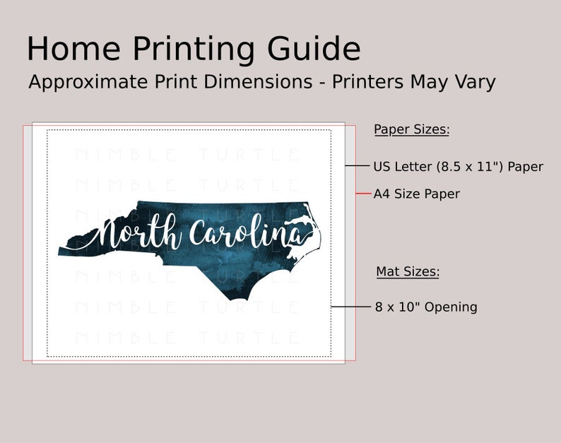 North Carolina State Outline Watercolor Blue Printable | Etsy