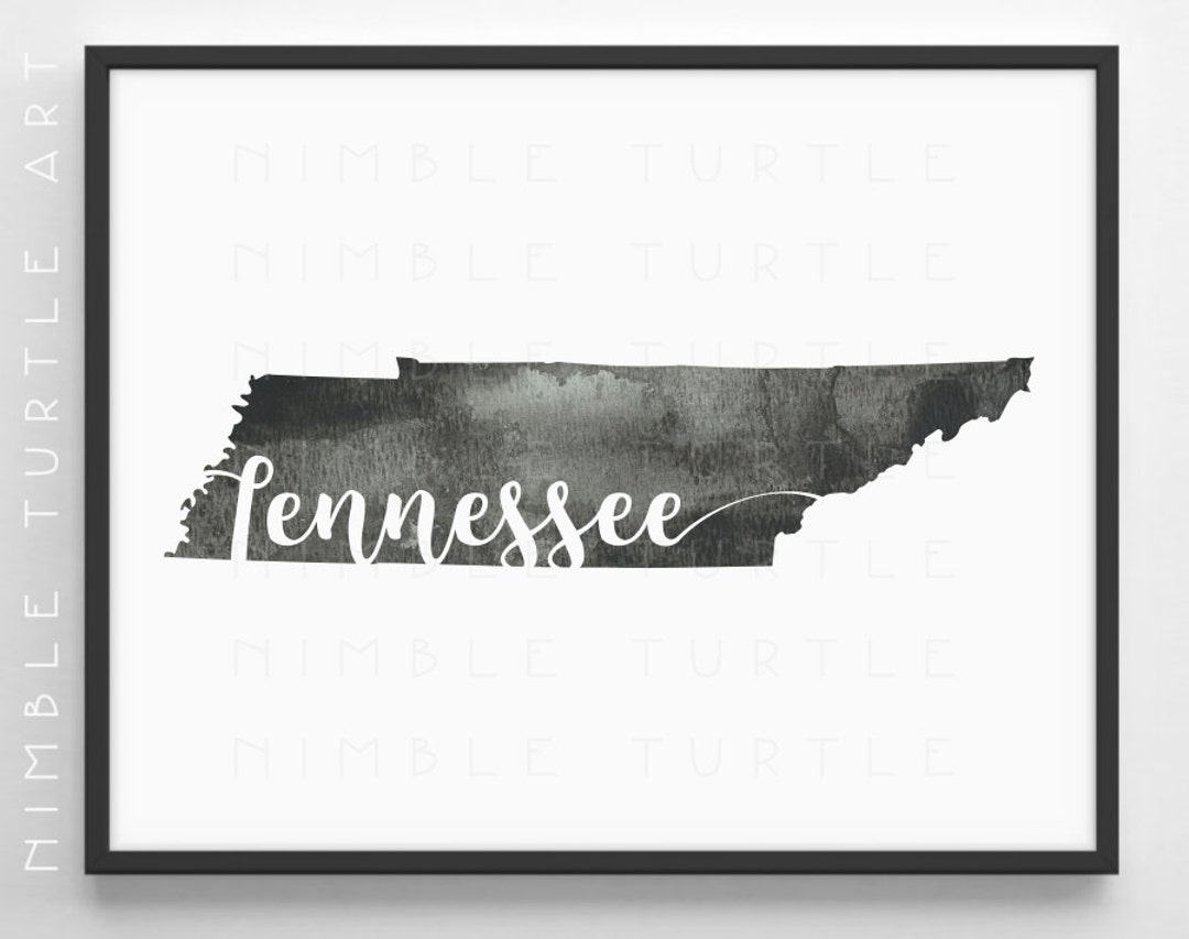 Tennessee State Outline Watercolor - Printable Tennessee Wall Art ...