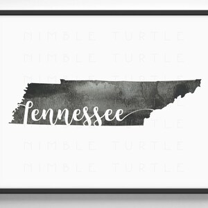 Tennessee State Outline Watercolor - Printable Tennessee Wall Art ...