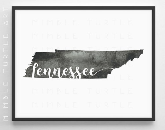 Tennessee State Outline Watercolor Printable Tennessee Wall | Etsy