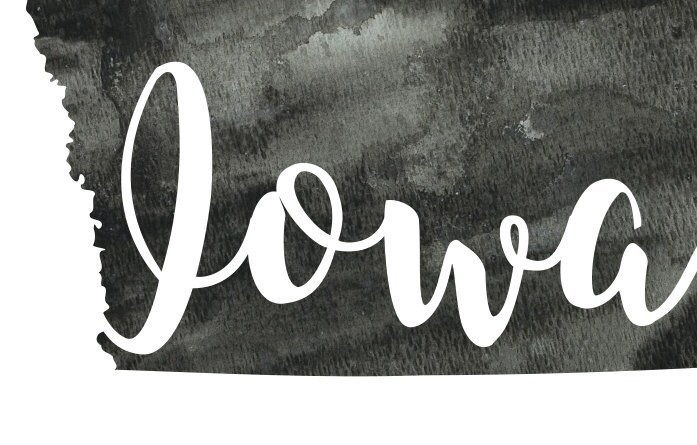 Iowa State Outline Watercolor Printable Iowa Wall Art | Etsy UK