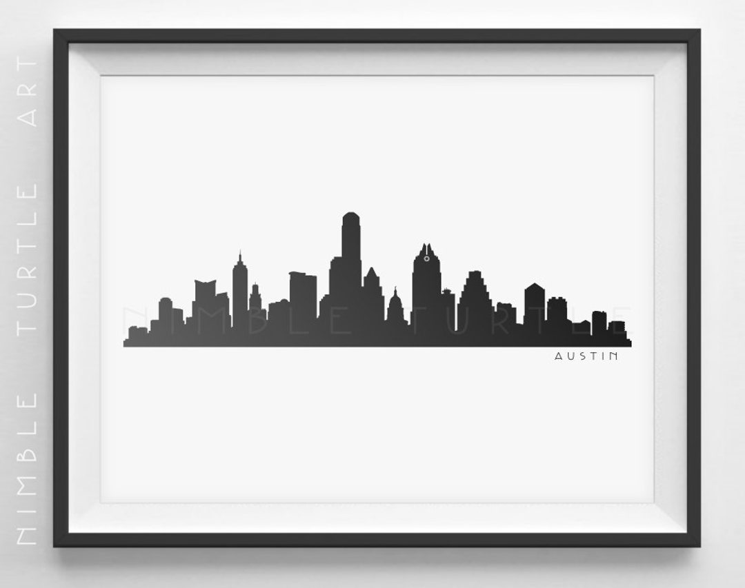 Austin Skyline Silhouette - Printable Skyline - Austin Texas - PDF, Png ...