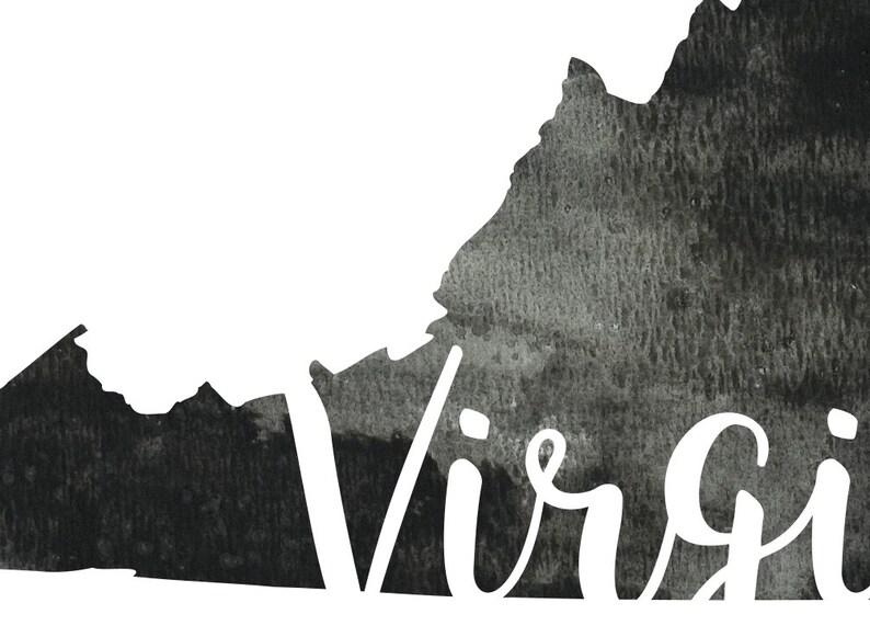 Virginia State Outline Watercolor Printable Virginia Wall - Etsy