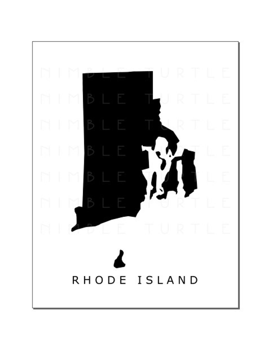 Rhode Island State Outline Watercolor Printable Rhode Island | Etsy