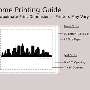 Tampa Skyline Silhouette - Printable Skyline - Tampa Florida - PDF, Png ...