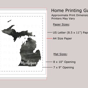 Michigan State Outline Watercolor - Printable Michigan Wall Art - Comes ...