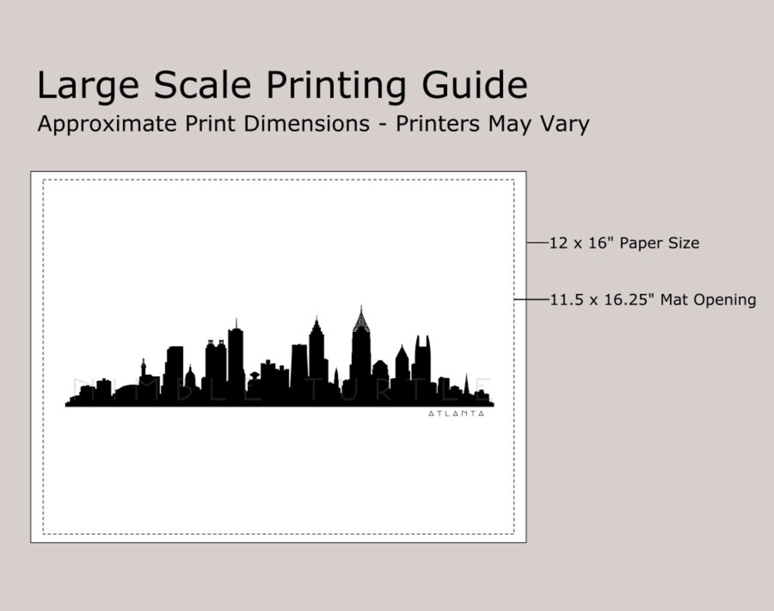 Atlanta Skyline Silhouette Printable Skyline Atlanta | Etsy
