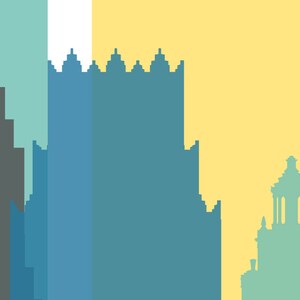 Houston Skyline Printable Download - Pastel Primary Colors - Etsy