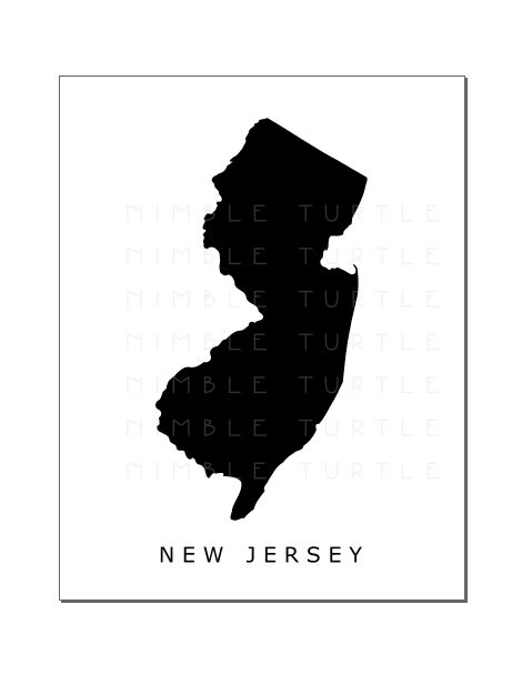 New Jersey State Outline Watercolor Printable New Jersey - Etsy