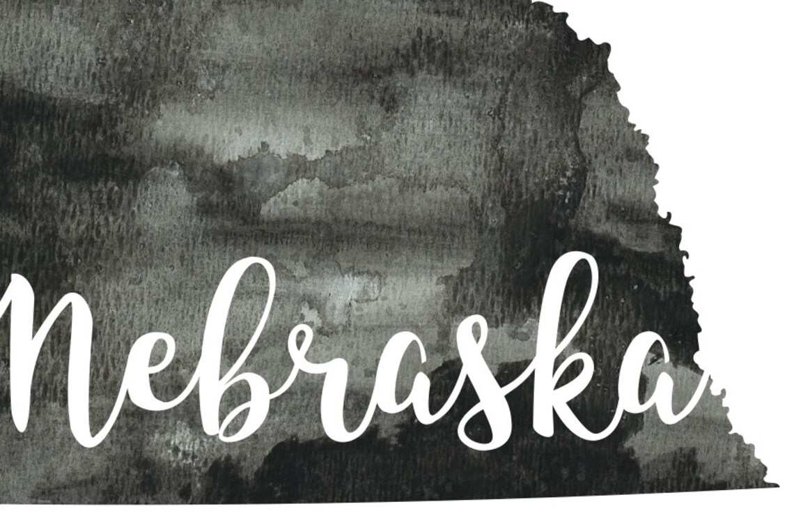 Nebraska State Outline Watercolor Printable Nebraska Wall | Etsy
