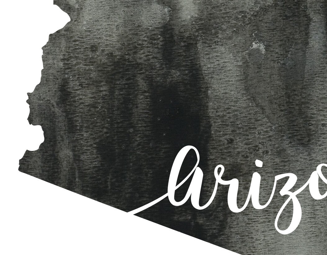 Arizona State Outline Watercolor - Printable Arizona Wall Art - Comes ...
