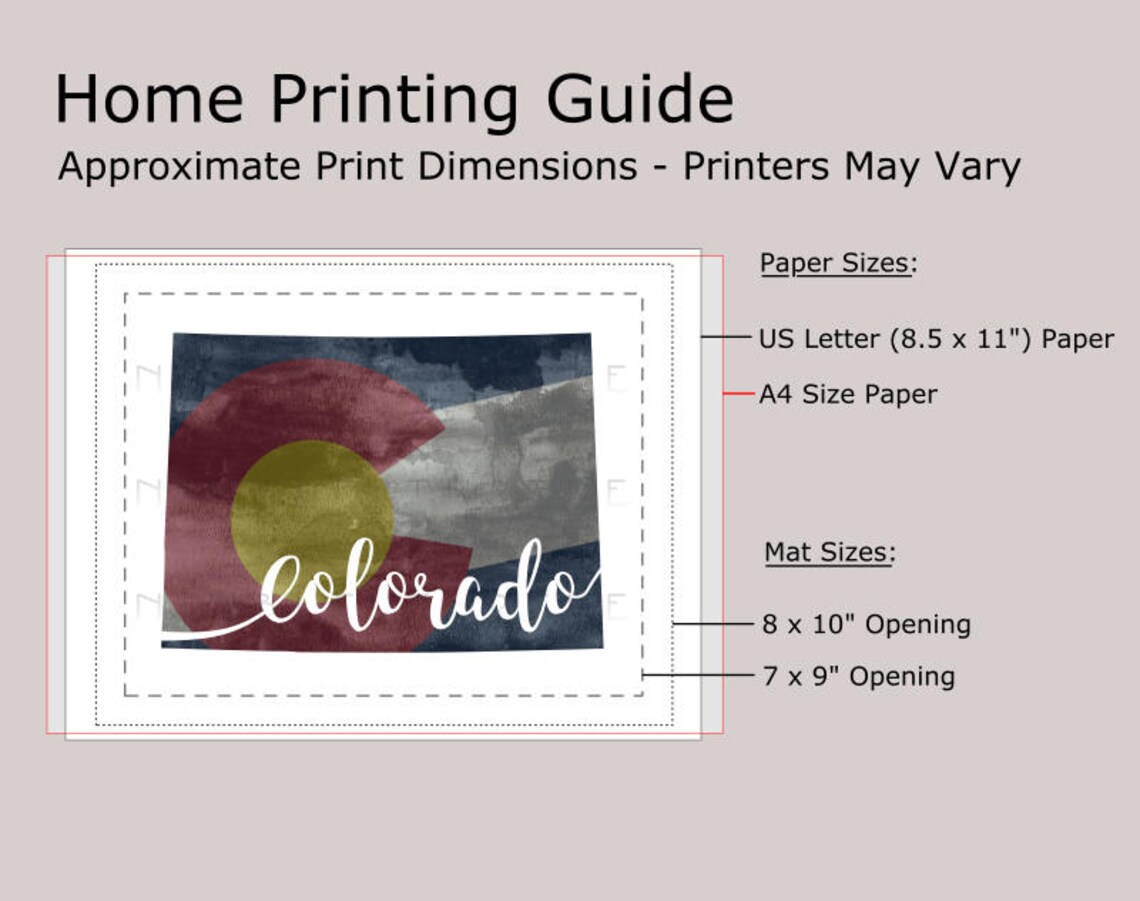 Colorado State Outline Watercolor With Colorado State Flag - Etsy