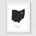 Akron Ohio State Outline Map Printable Akron Wall Art Akron Map JPG PDF ...