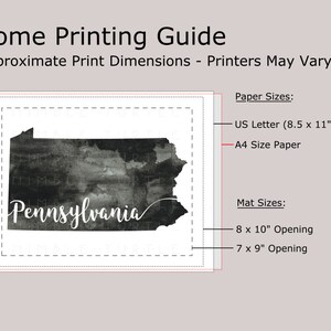 Pennsylvania State Outline Watercolor - Printable Pennsylvania Wall Art ...