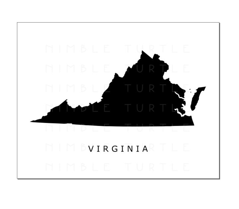 Virginia State Outline Watercolor Printable Virginia Wall - Etsy
