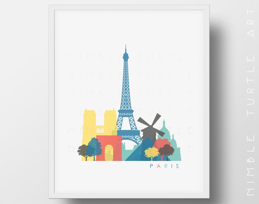 Paris Skyline Printable Download - Nursery Wall - Paris Transparent ...