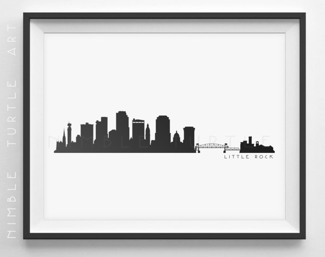 Little Rock Skyline Silhouette Printable Skyline Little | Etsy UK
