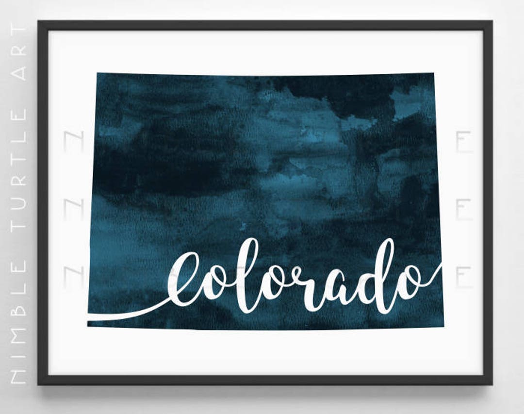 Colorado State Outline Teal Watercolor Download - Printable Colorado ...