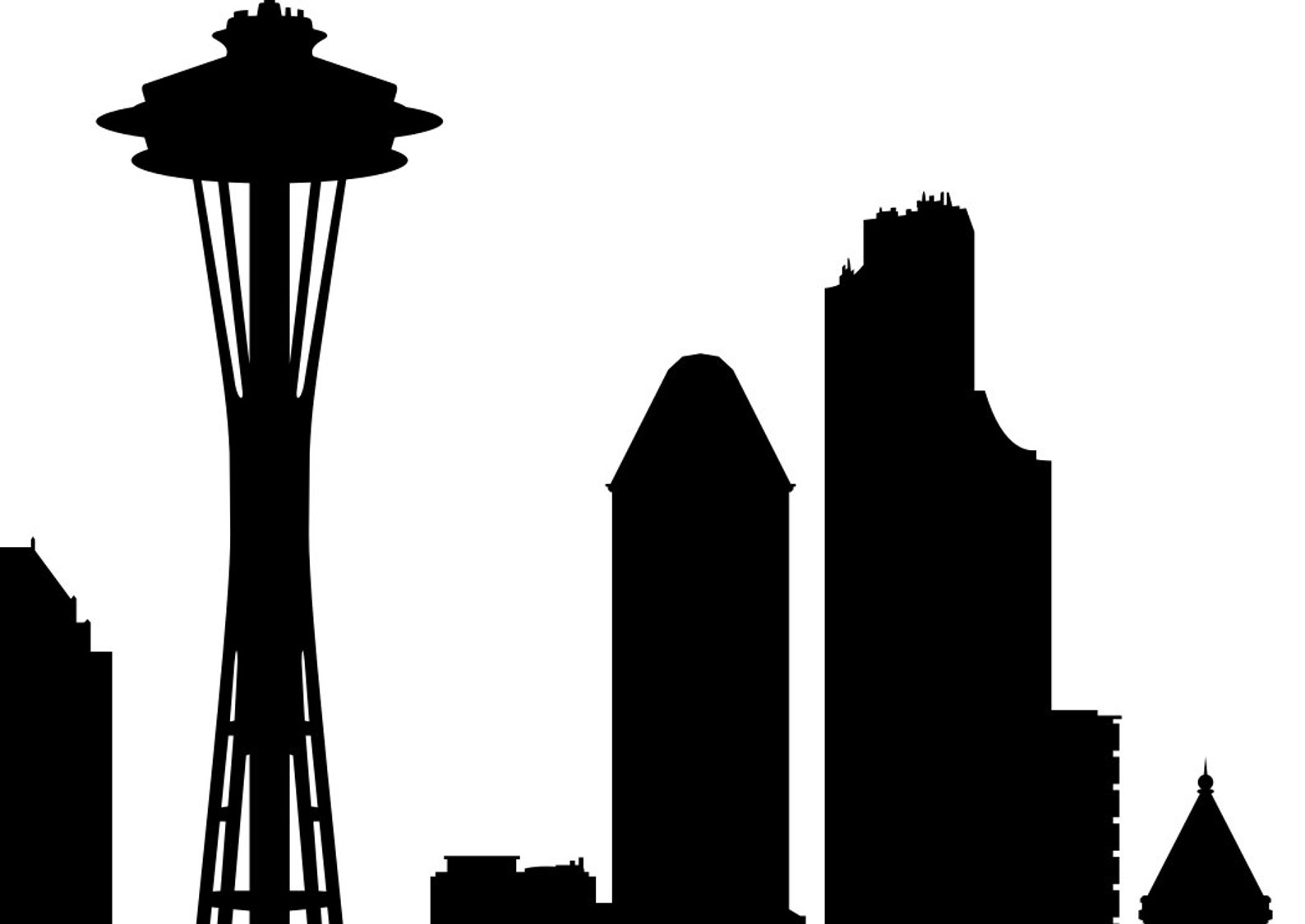 Seattle Skyline Silhouette - Printable Skyline - Seattle Washington ...