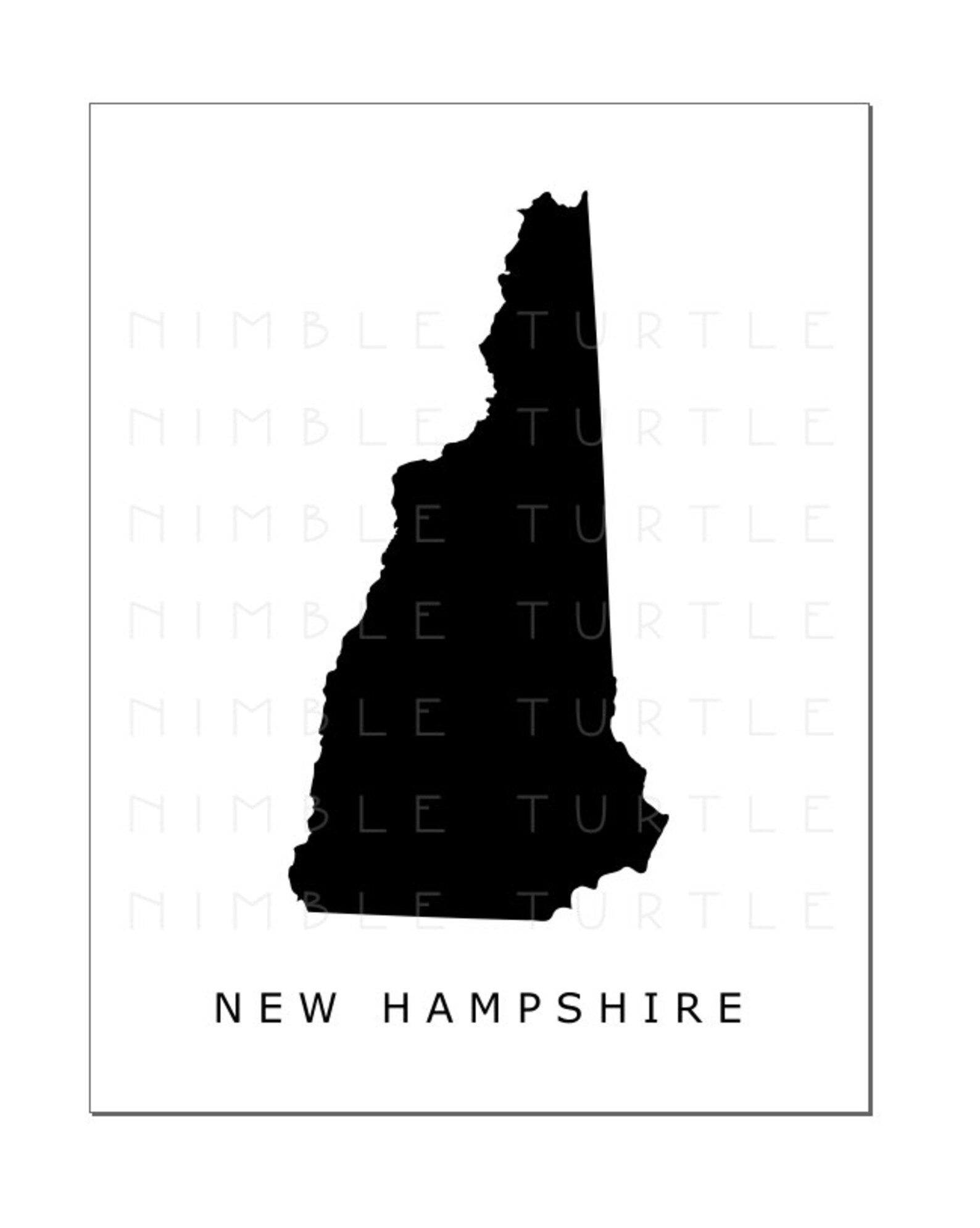 New Hampshire State Outline Watercolor Printable New - Etsy