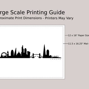London Skyline Silhouette - Printable Skyline - London UK - PDF, Png ...